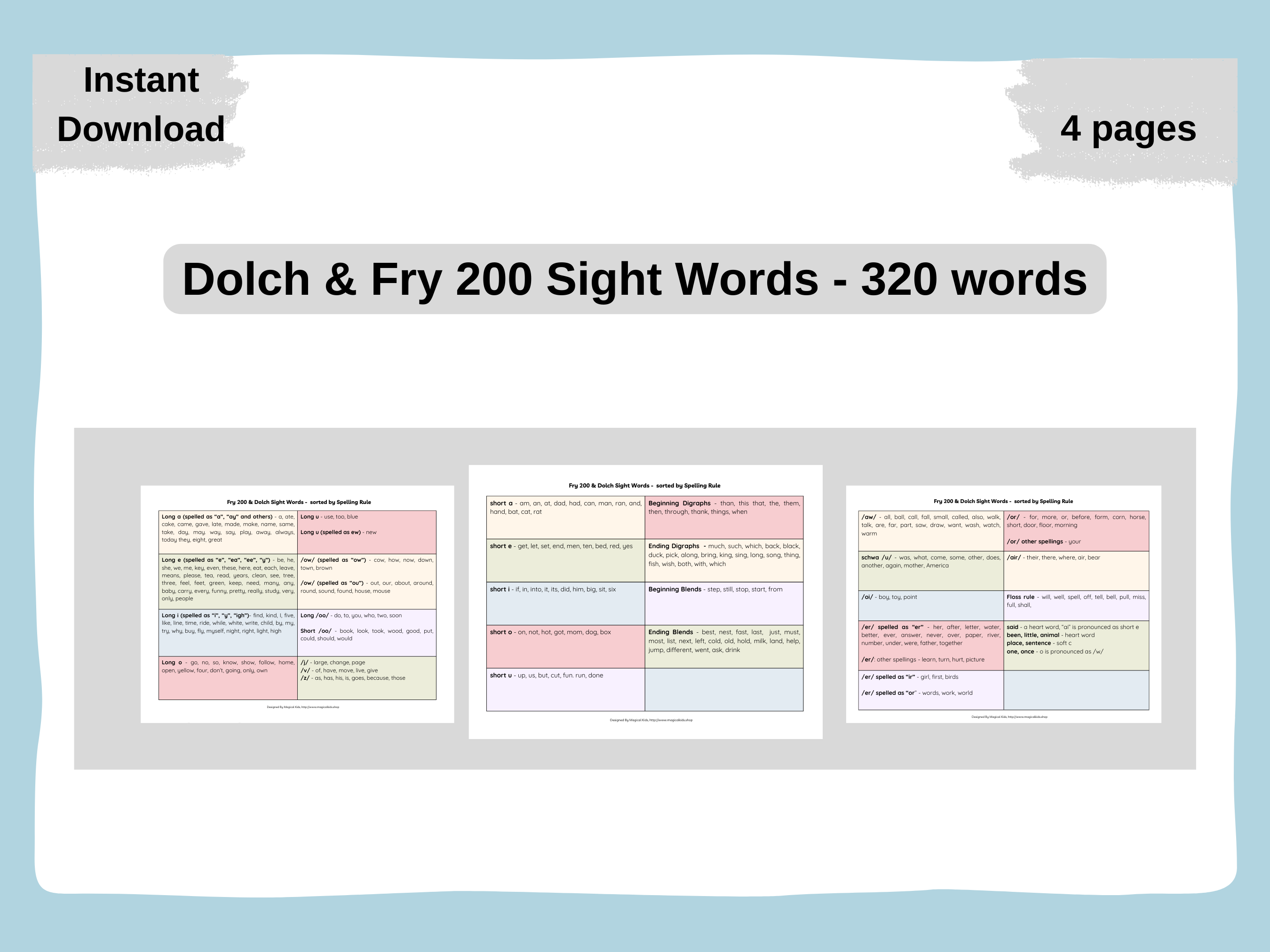 Dolch & Fry Sight Words – Magical Kids