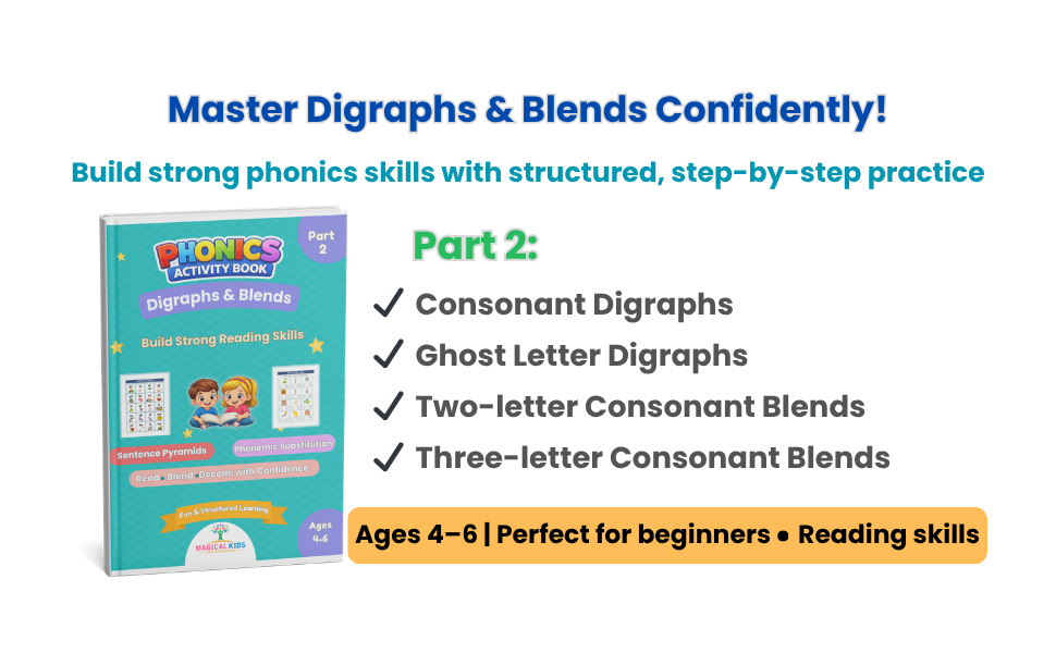 Phonics Activity Book Part 2 – Consonant Digraphs & Blends | Ages 4–6 ...