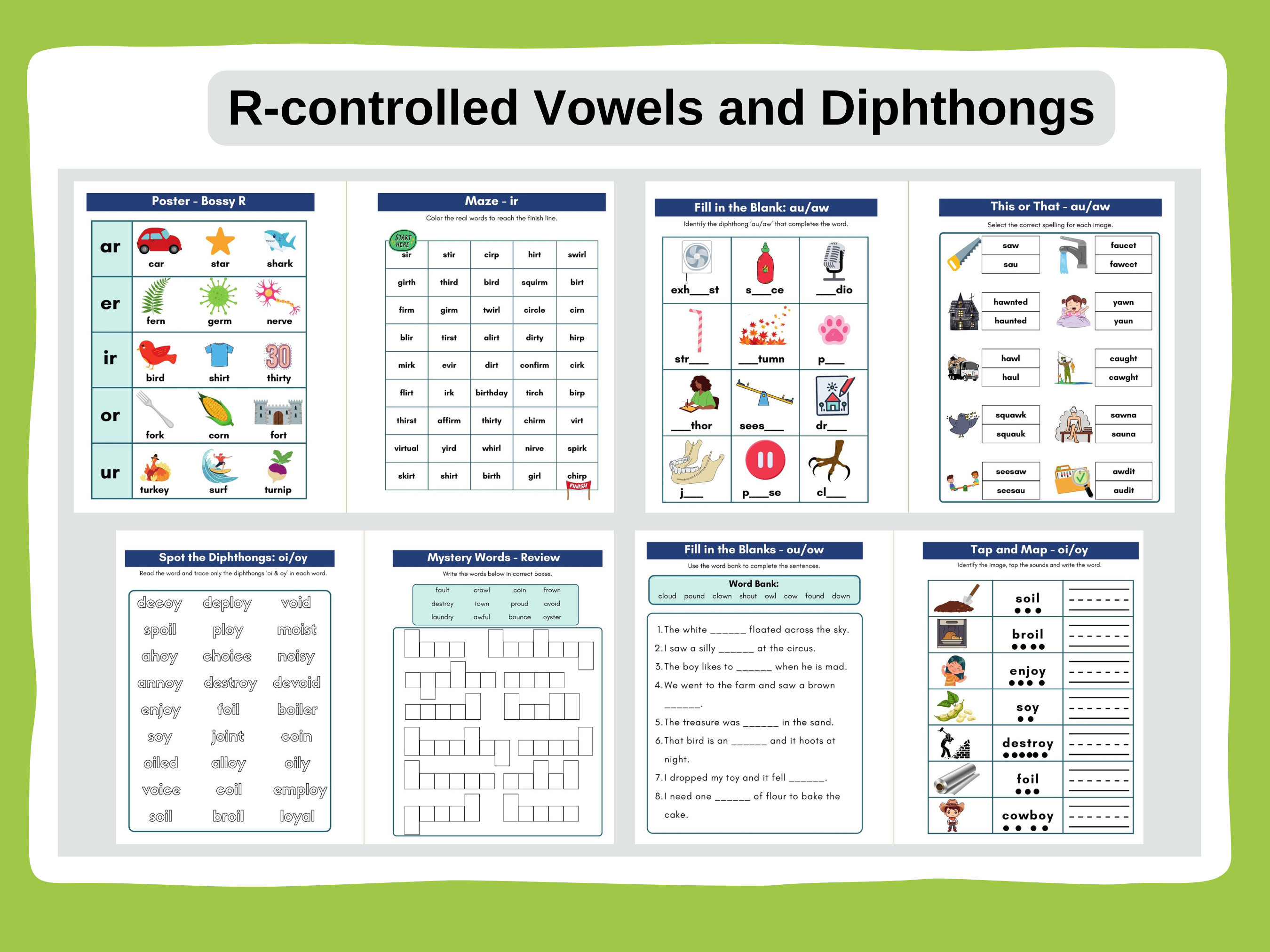 Learn to Read Part 7 - R-controlled Vowels and Diphthongs – Magical Kids