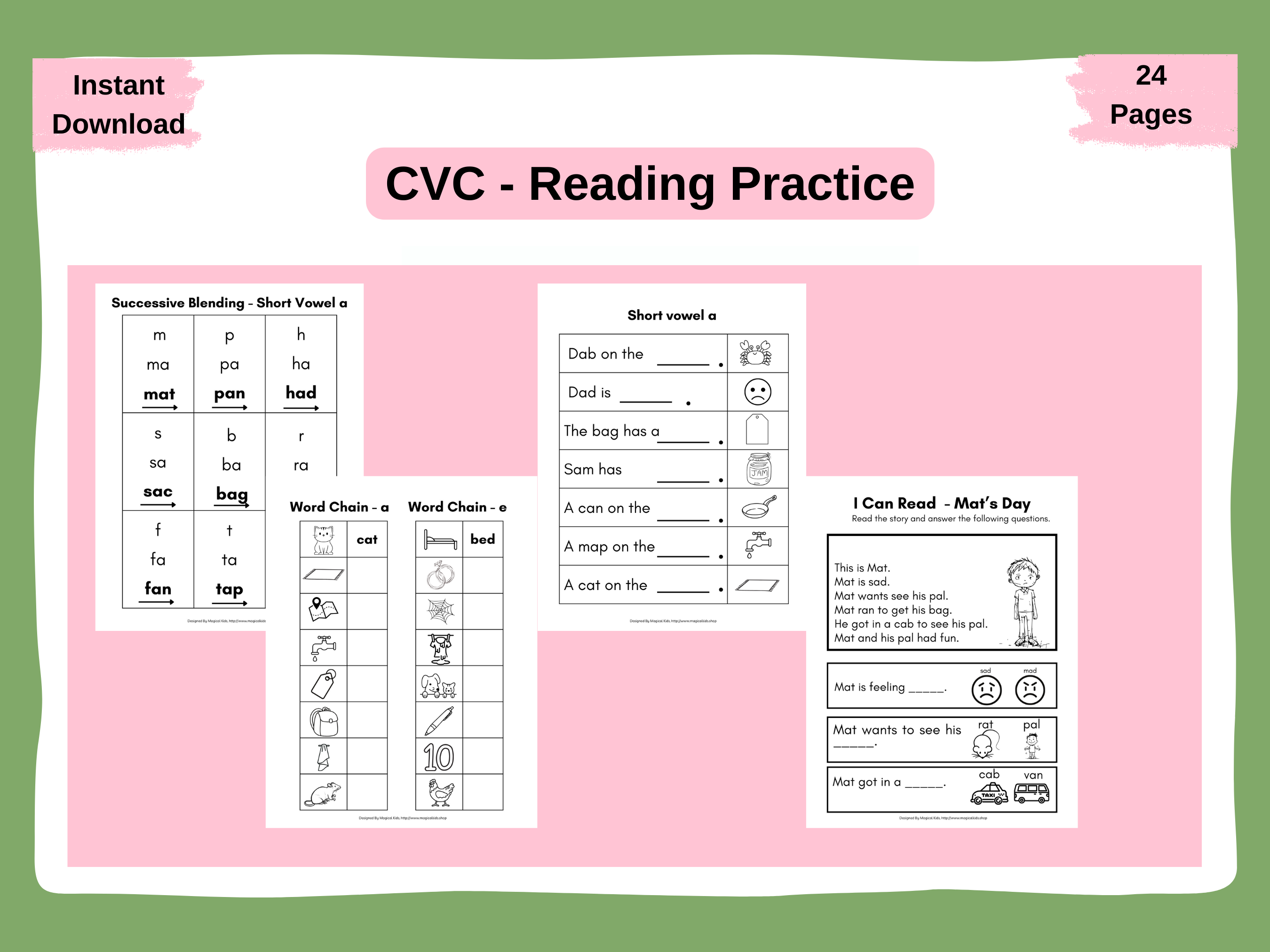 Learn to Read: Part 2 - CVC Words – Magical Kids